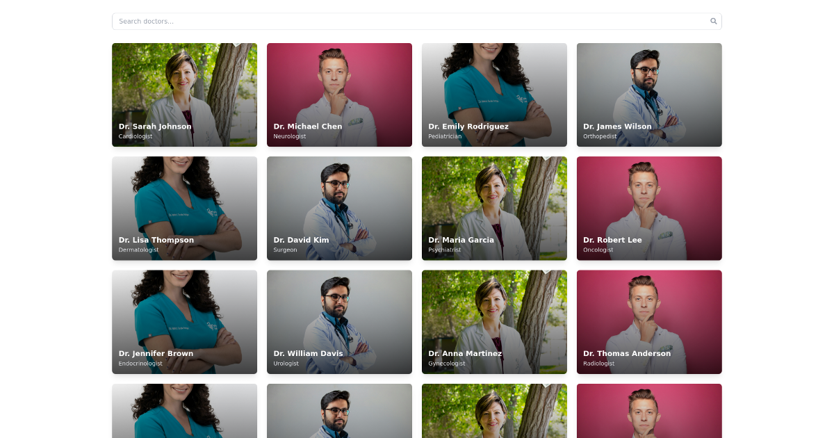 Doctor Grid - Free React, Tailwind Component
