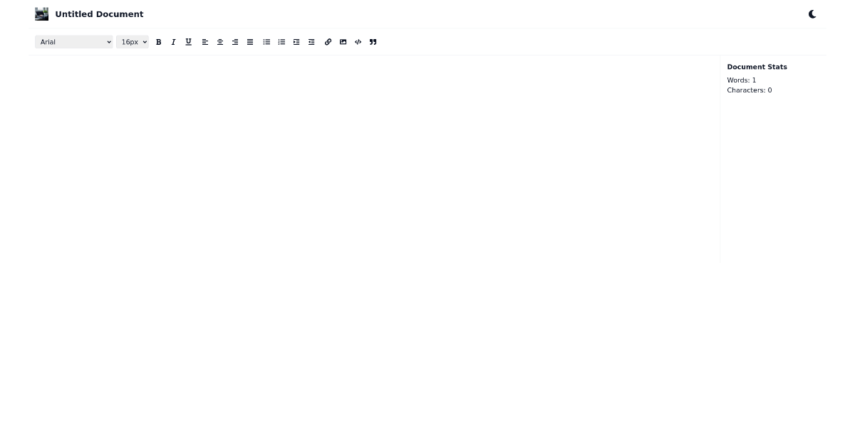 React Document Editor with Rich Features & Tailwind Theme