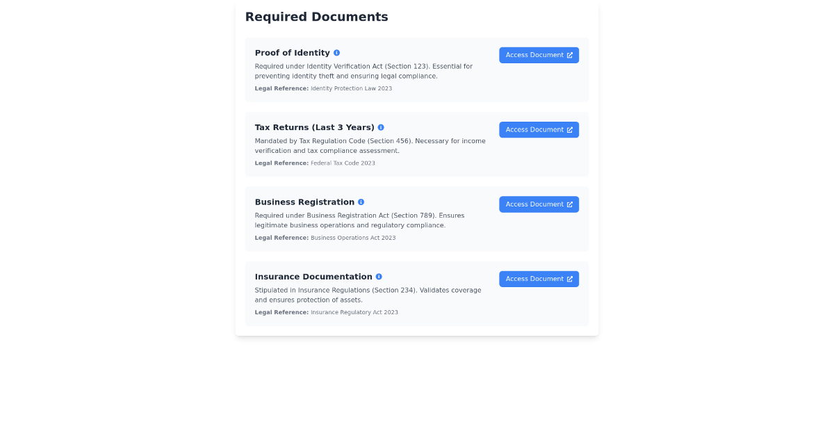 Document Requirements - Free React, Tailwind Component