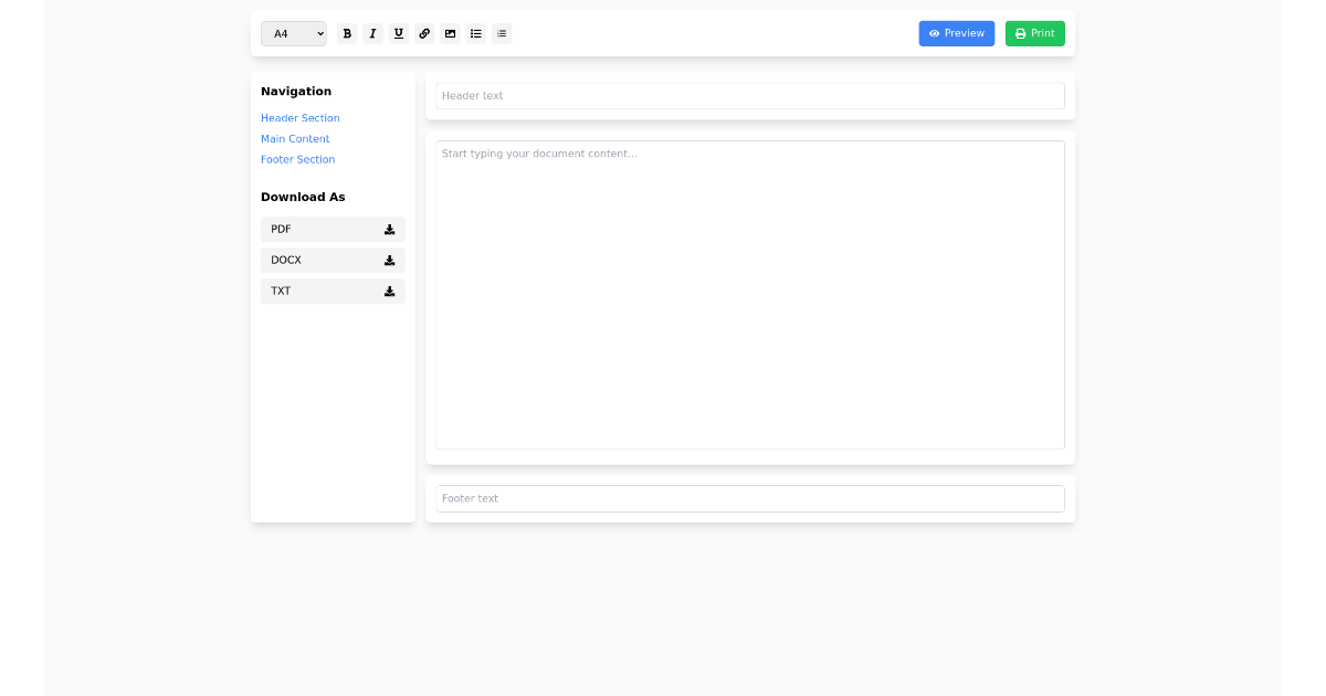 Document Writer - Free React, Tailwind Component