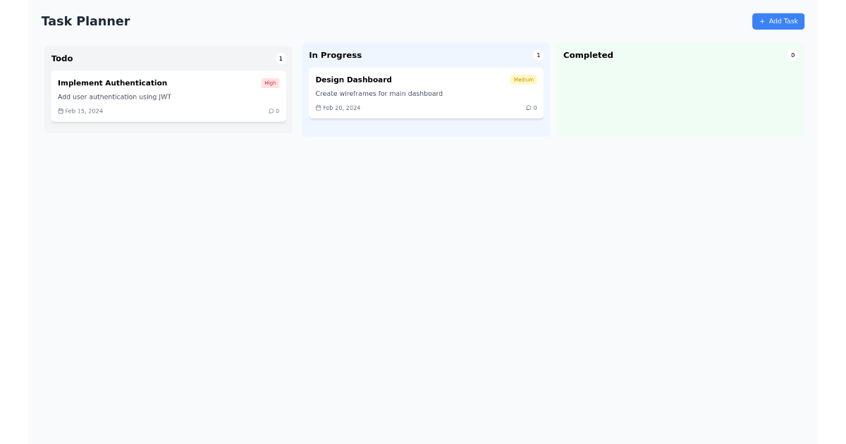 Task Card - Free React, Tailwind Component