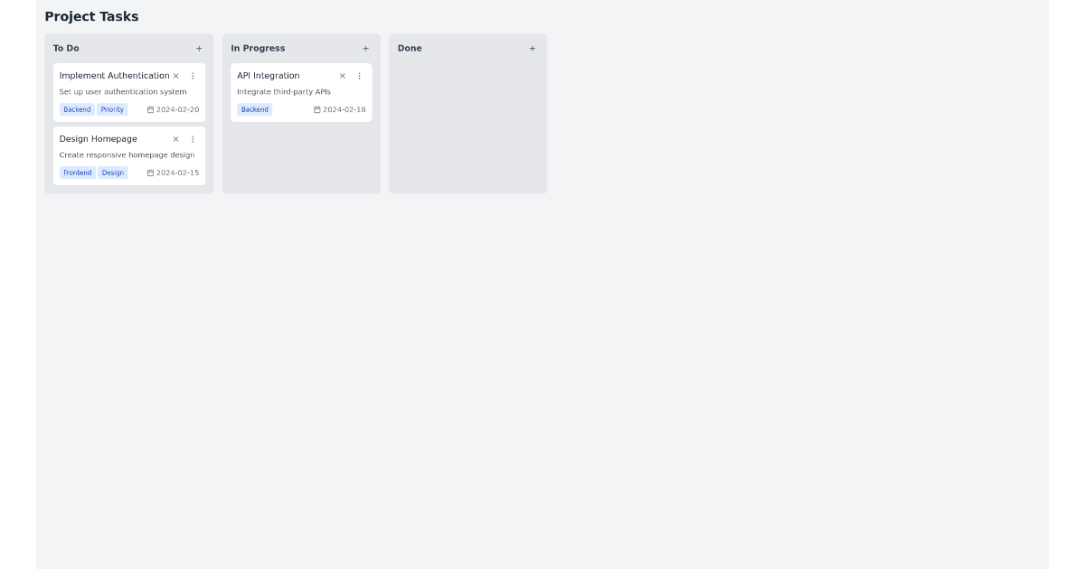 Initial Data - Free React, Tailwind Component