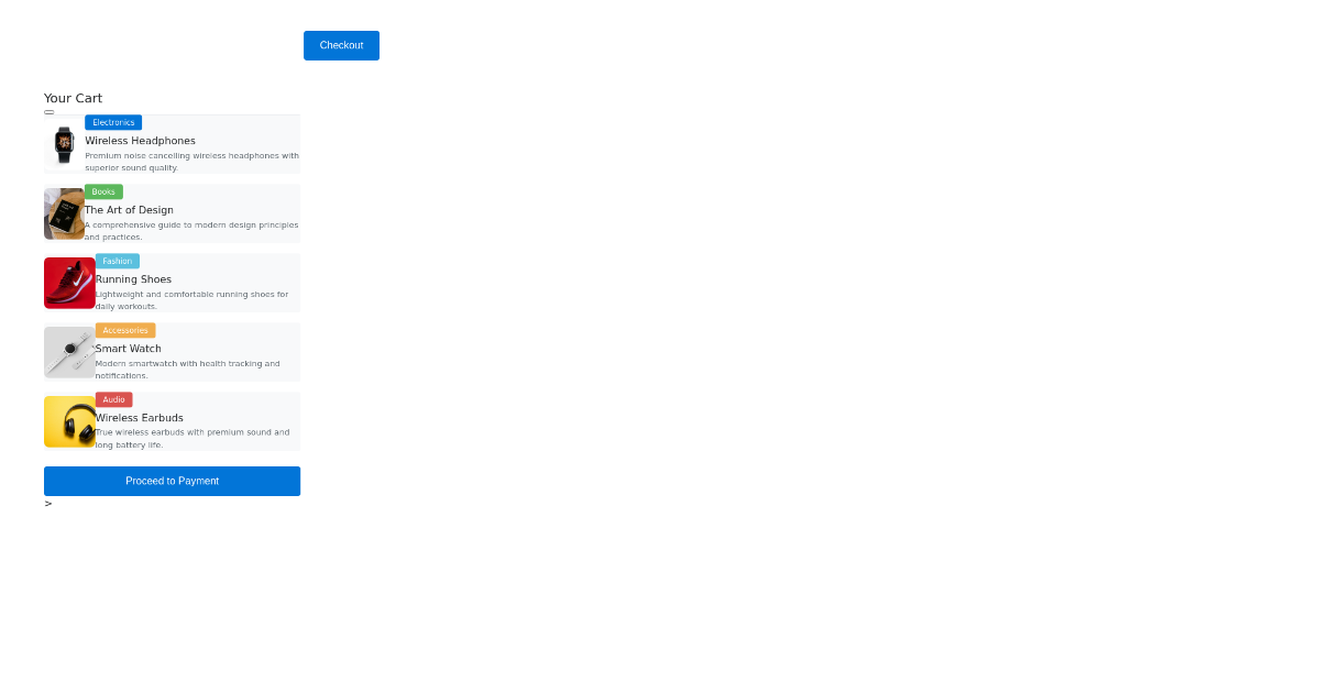 Checkout Drawer Component - Free Html, Bootstrap Component