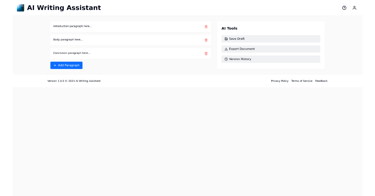 Writing Assistant - Free React, Tailwind Component