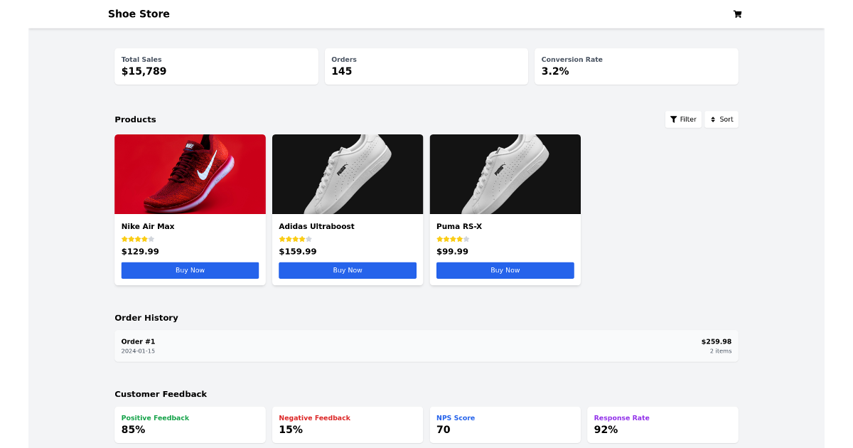 Products - Free React, Tailwind Component