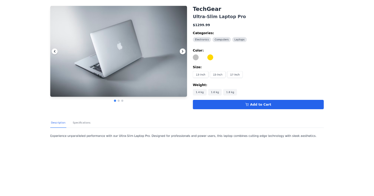 Product Detail Page - Free React, Tailwind Component