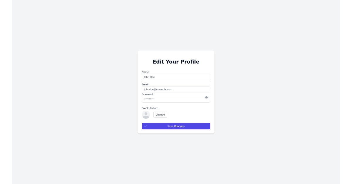 Edit Profile Free React Tailwind Component