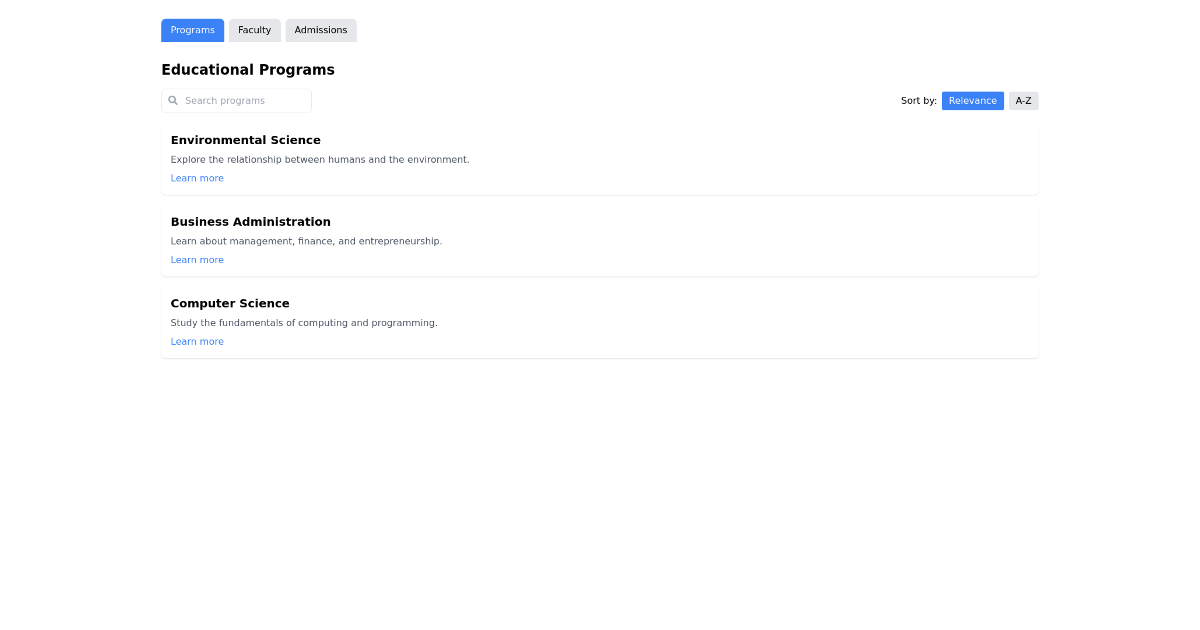 Educational Content - Free React, Tailwind Component