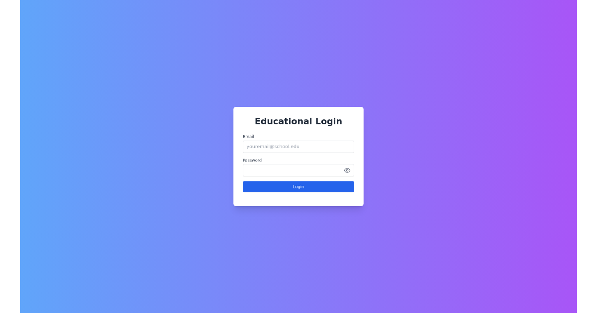 Educational Login Component - Free Html, Tailwind Component