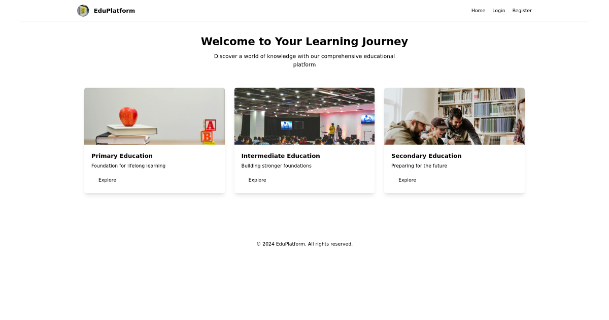 Educational Platform Homepage - Free Html, Tailwind Component