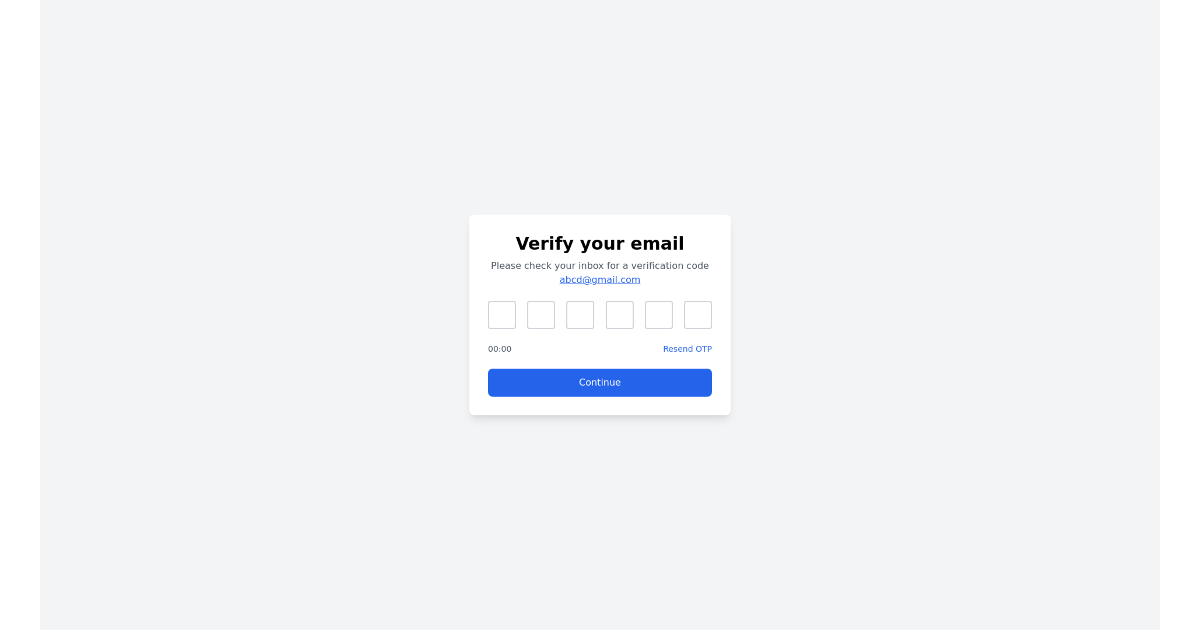 Email Verification Component - Free Angular, Tailwind Component