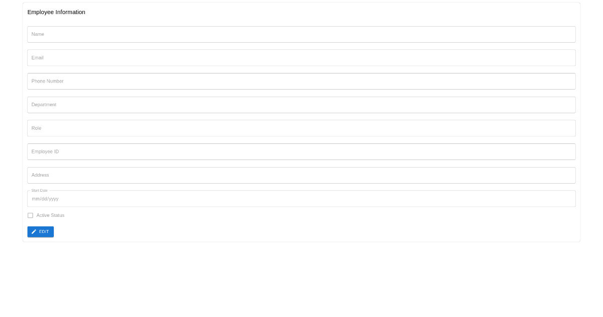 Employee Form Editor - Free React, Mui Component