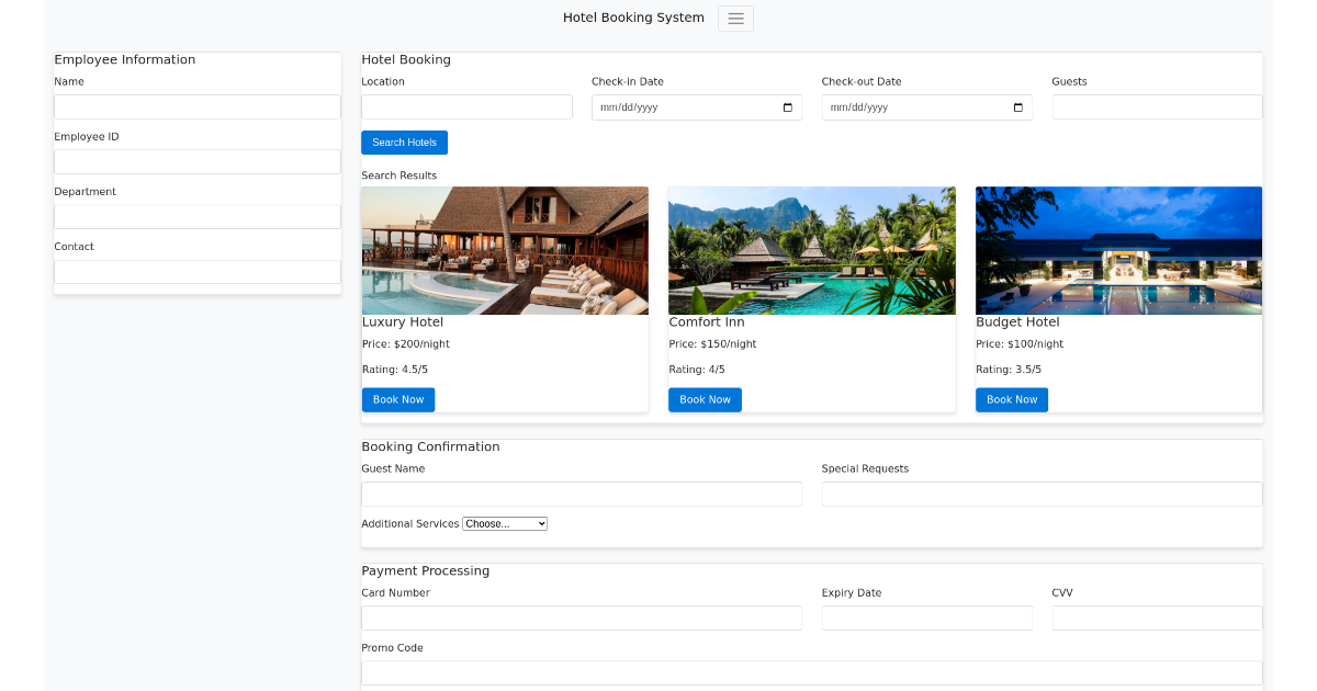 Hotel Booking System - Free Html, Bootstrap Component