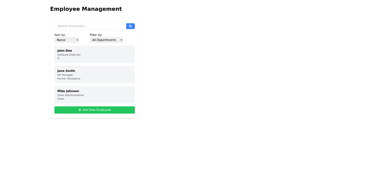 Employee Management - Free React, Tailwind Component