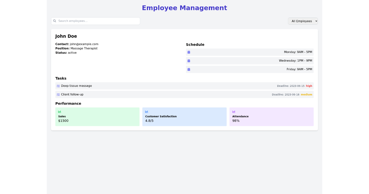 Employee Management - Free React, Tailwind Component
