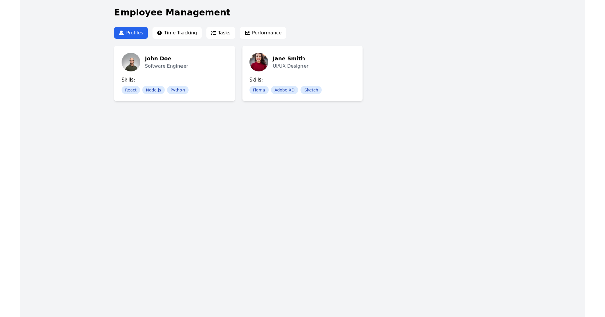 Employee Management - Free React, Tailwind Component