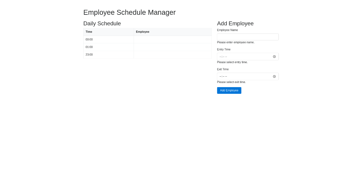 Employee Schedule Manager - Free Html, Bootstrap Component