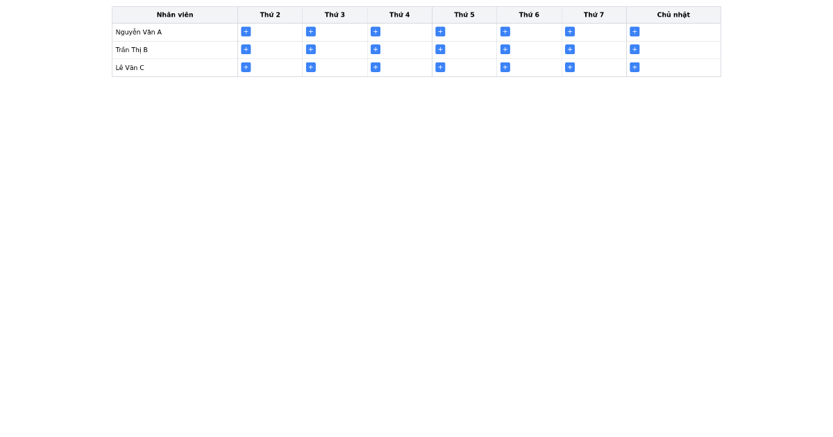 Weekly Schedule - Free React, Tailwind Component