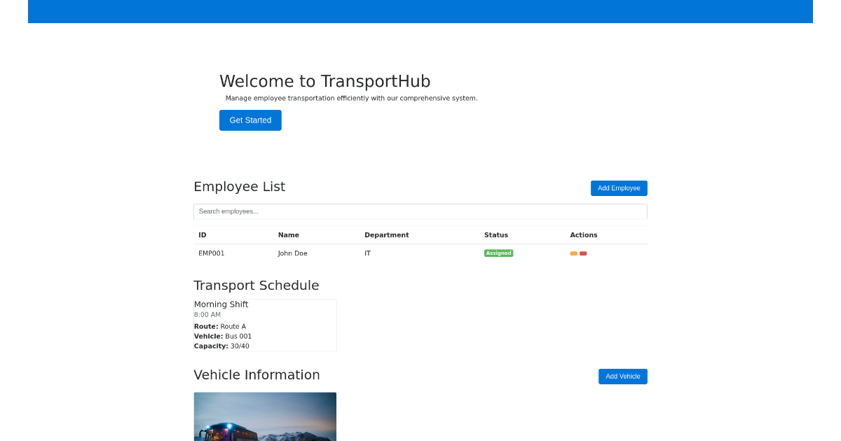 Transport Management Dashboard - Free Html, Bootstrap Component