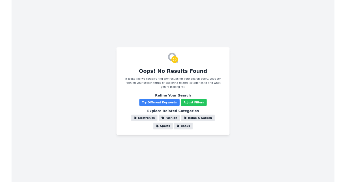 Empty Search Results - Free React, Tailwind Component
