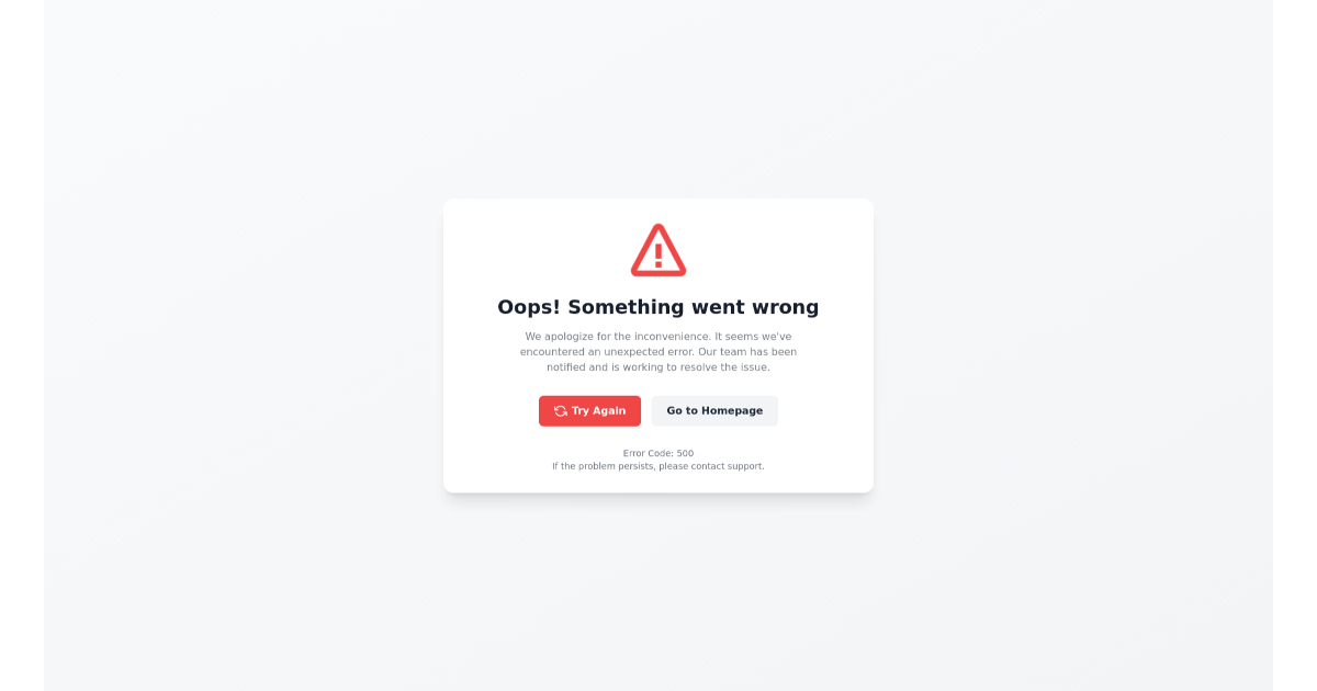 React Error Screen with Tailwind CSS