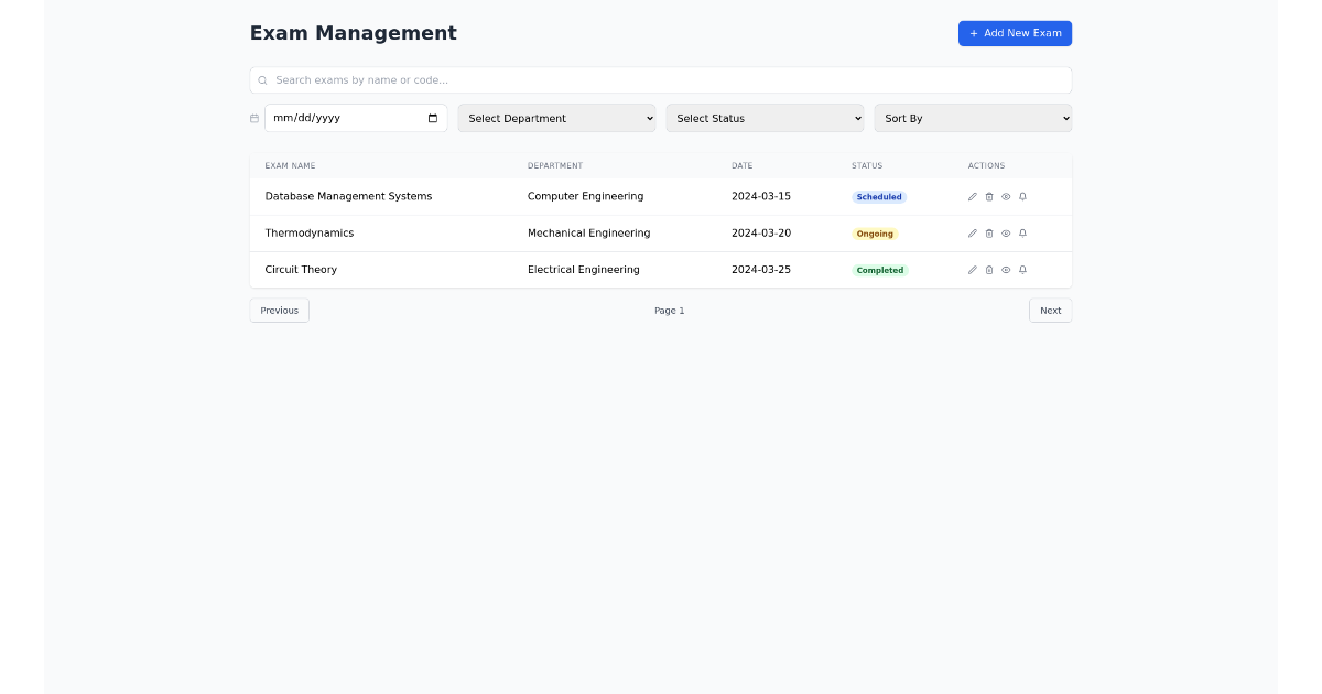 Exam Dashboard - Free React, Tailwind Component