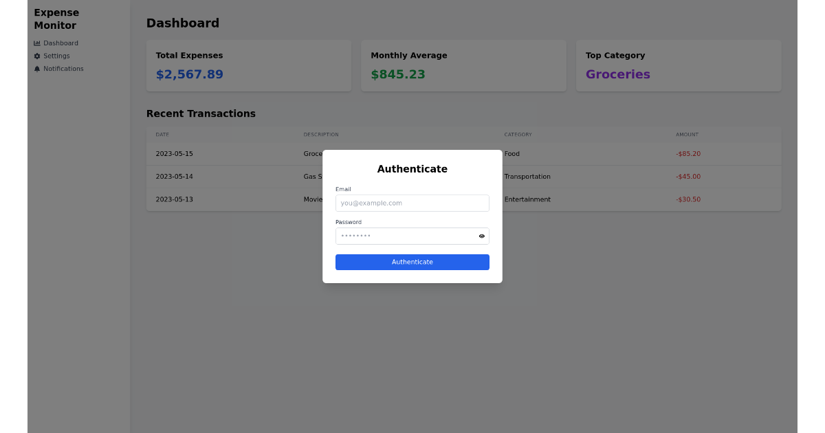 Expenses App Free React Tailwind Component