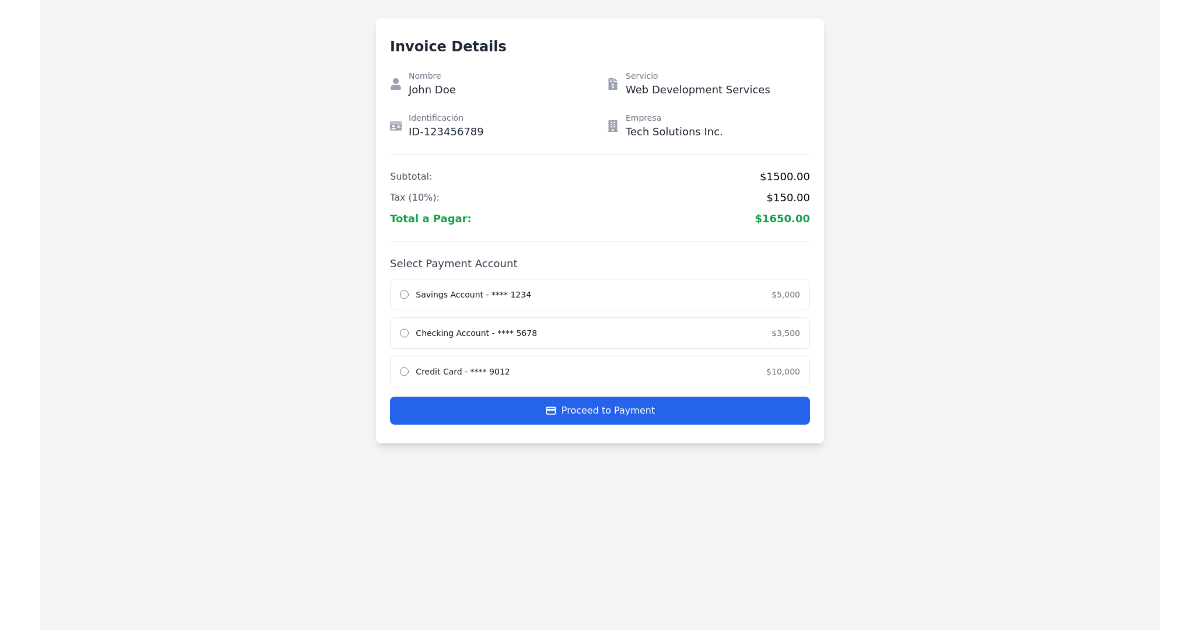 Invoice Component - Free React, Tailwind Component
