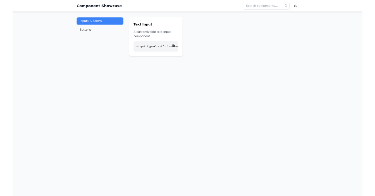 Component Showcase - Free React, Tailwind Component