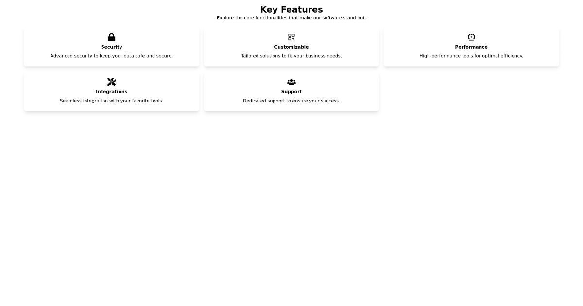 Feature Overview Section - Free React, Tailwind Component