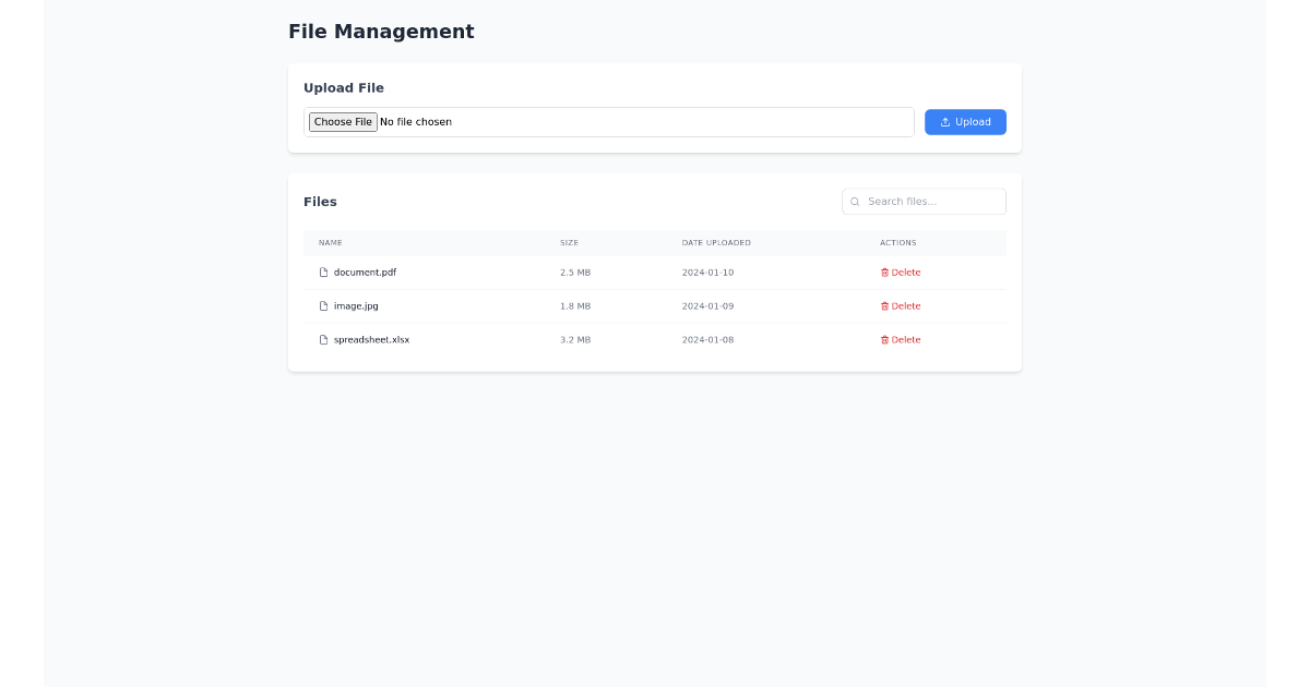 React Tailwind File Management Dashboard