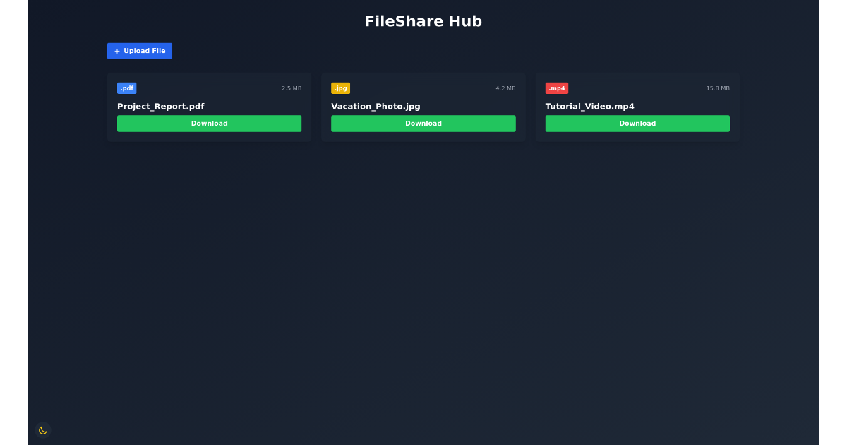 File Share Hub - Free Html, Tailwind Component