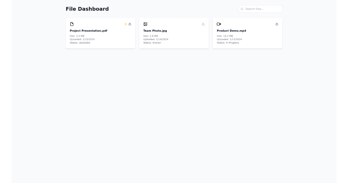 File Dashboard - Free React, Tailwind Component