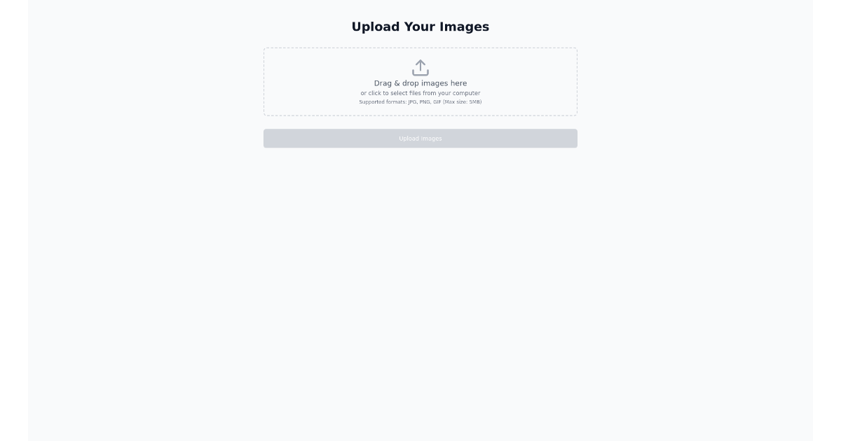 Image Upload Screen - Free React, Tailwind Component