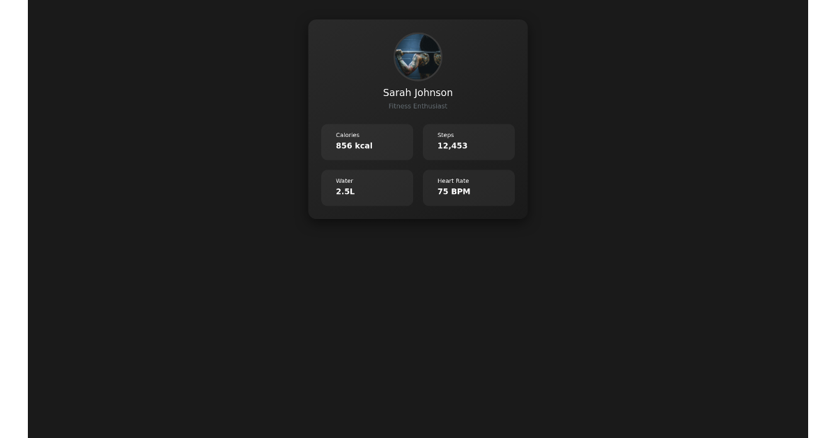 Fitness Tracking Card - Free Html, Bootstrap Component