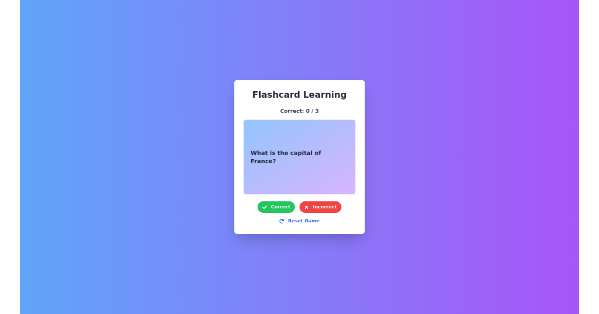Flashcard Component - Free React, Tailwind Component