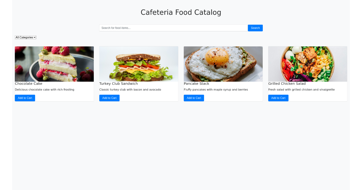 Food Catalog Component - Free Html, Bootstrap Component
