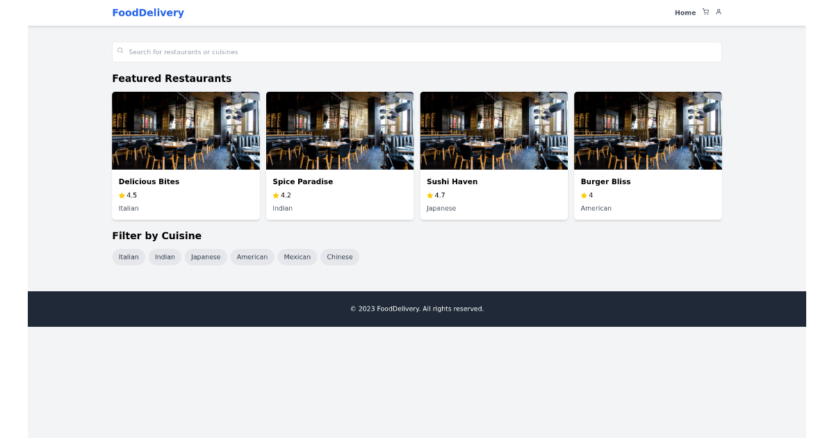 Food Delivery Website - Free React, Tailwind Component