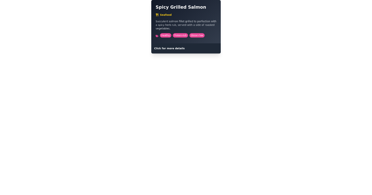 Food Details Card - Free React, Tailwind Component