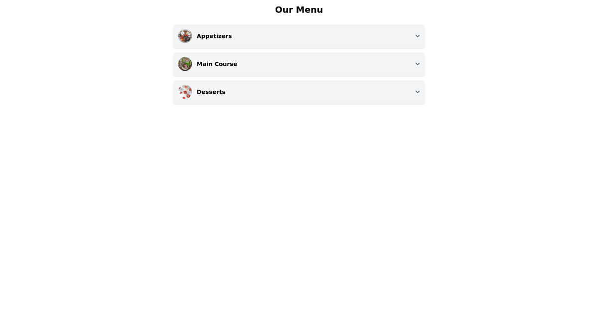 Menu Accordion - Free React, Tailwind Component