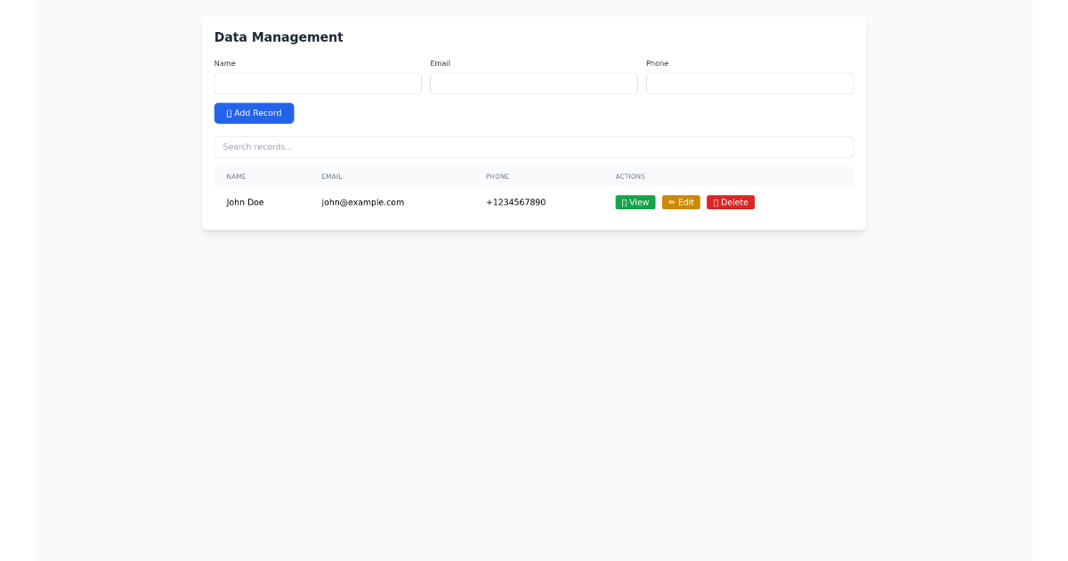 Efficient Form CRUD for Database Tables | Tailwind UI Components
