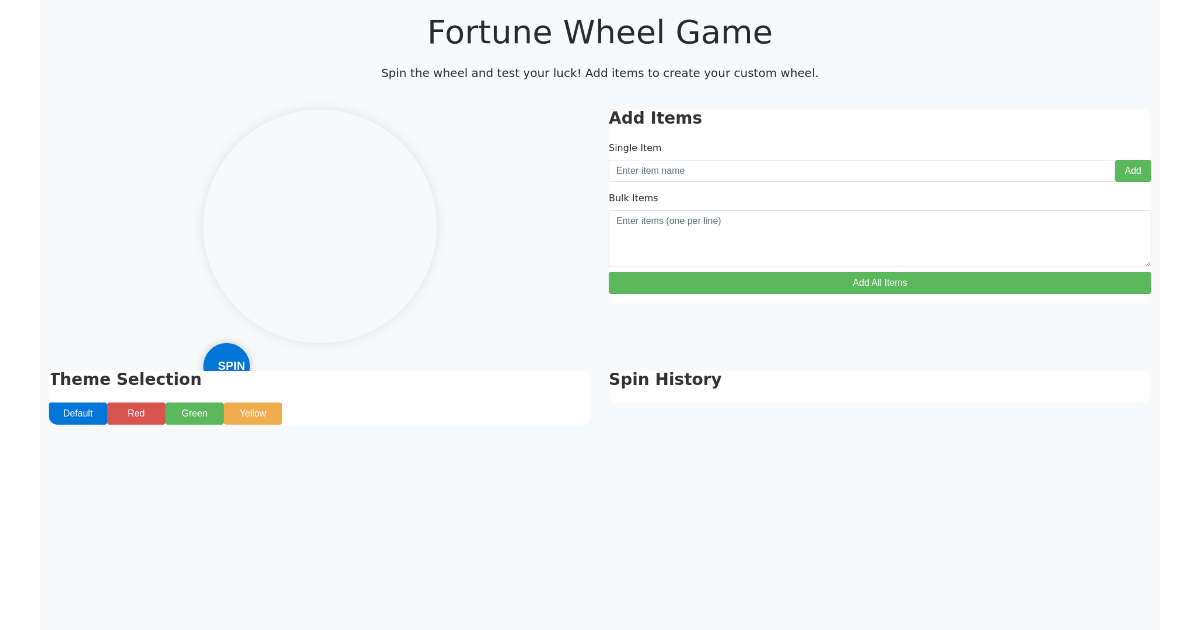 Fortune Wheel Game - Free Html, Bootstrap Component