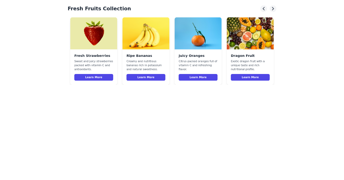 Fruit Carousel - Free React, Tailwind Component