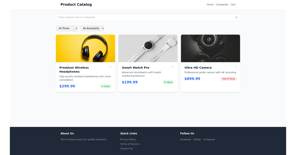 Mock Products - Free React, Tailwind Component