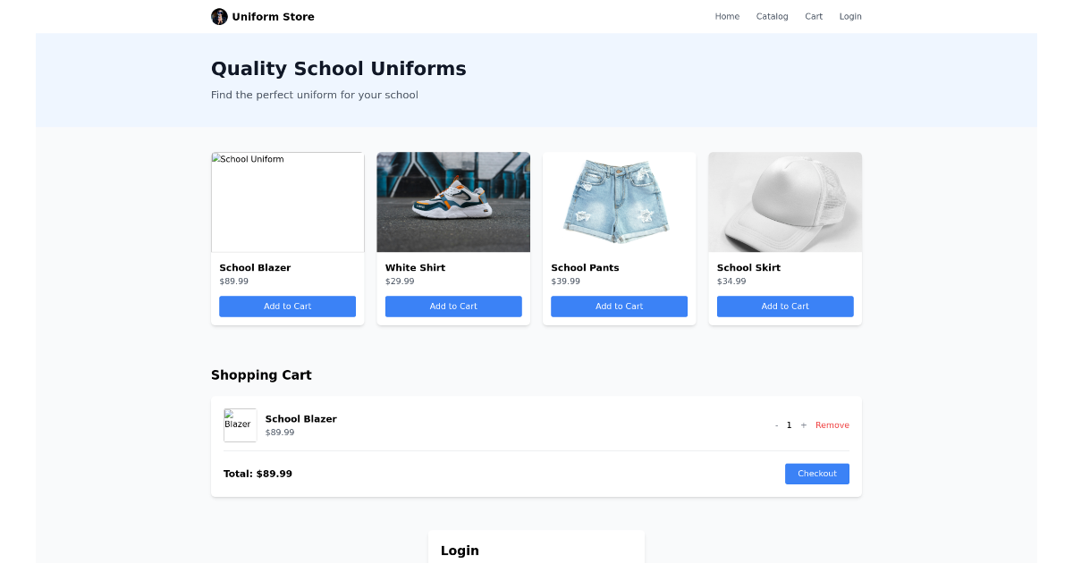 School Uniform Store - Free Html, Tailwind Component