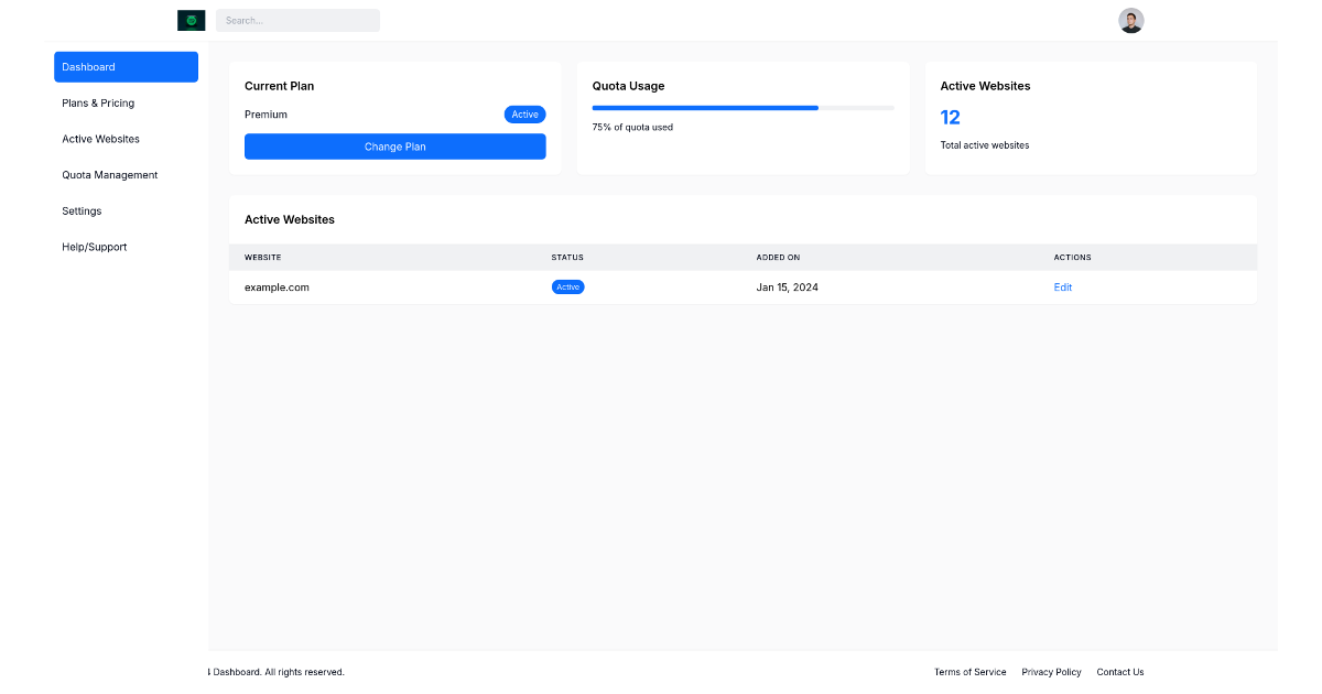Dashboard Layout Component - Free Html, Tailwind Component