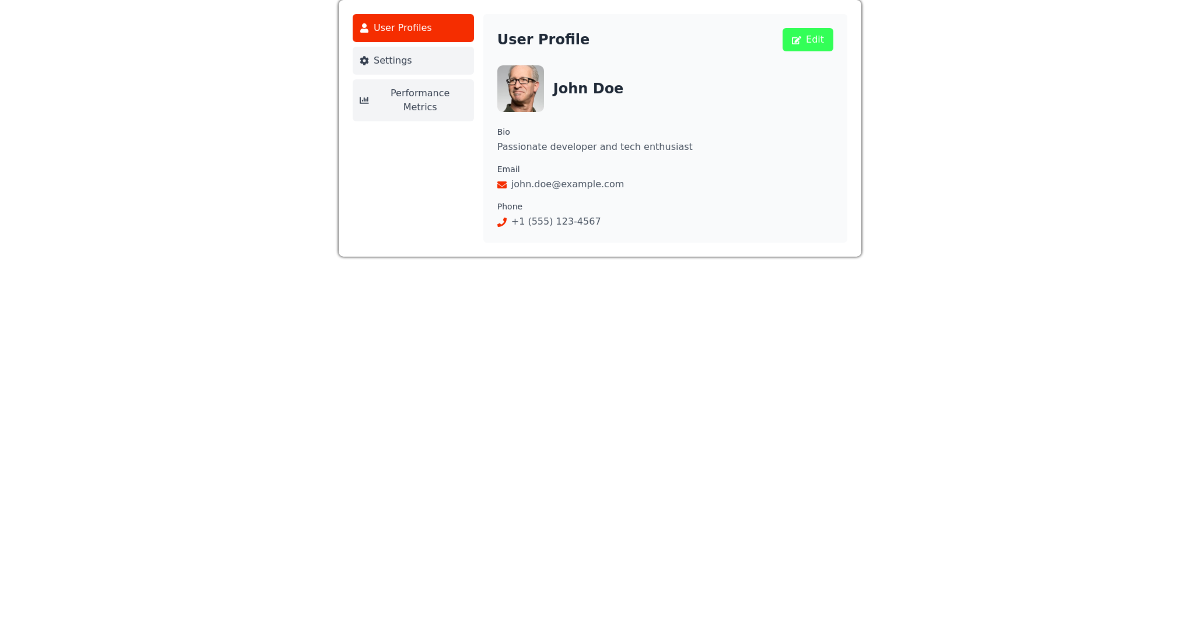 React Tailwind General Styled Tab Component for User Profiles and Settings