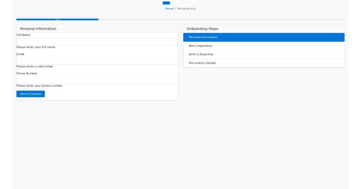 Onboarding Dashboard Interface - Free Html, Bootstrap Component