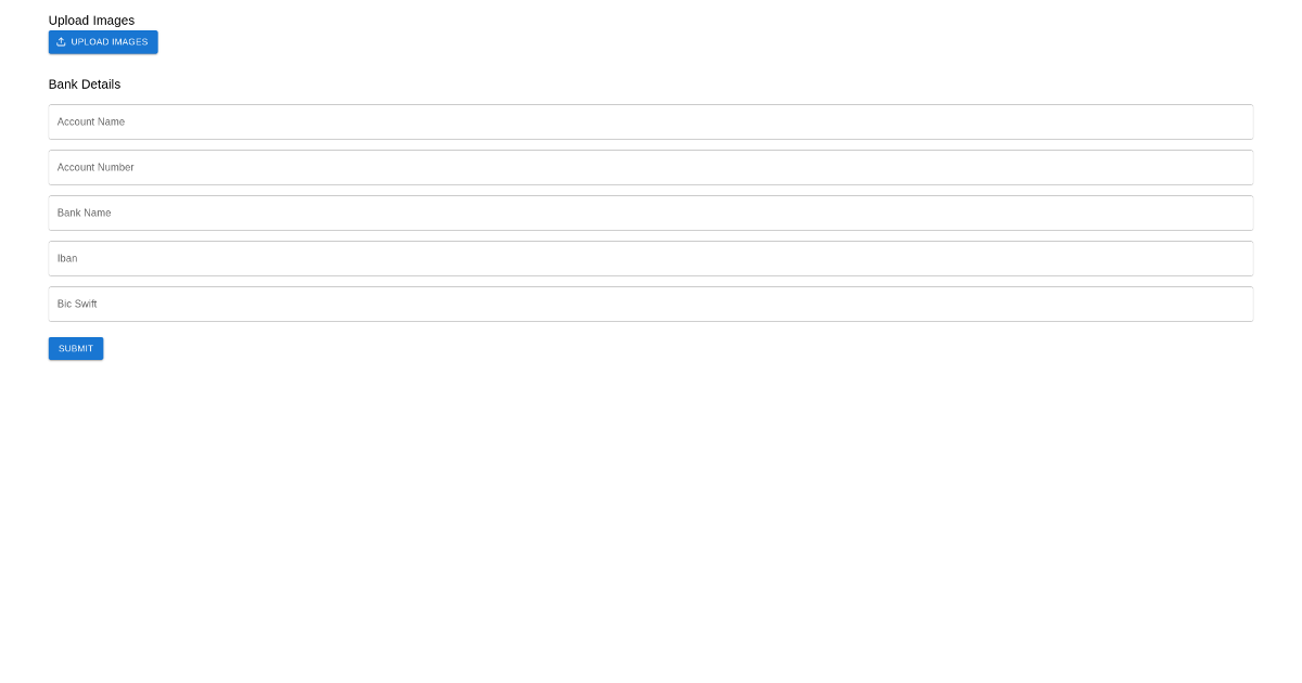 Bank Details Image Upload Form - Free React, Mui Component