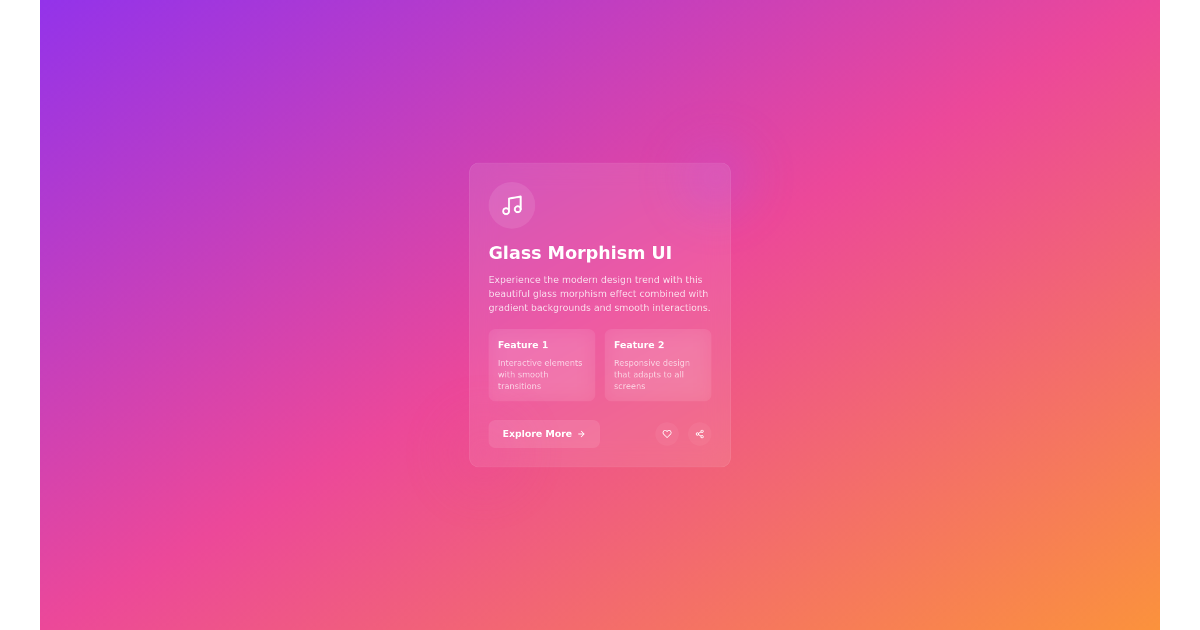 Glassmorphic Card - Free React, Tailwind Component
